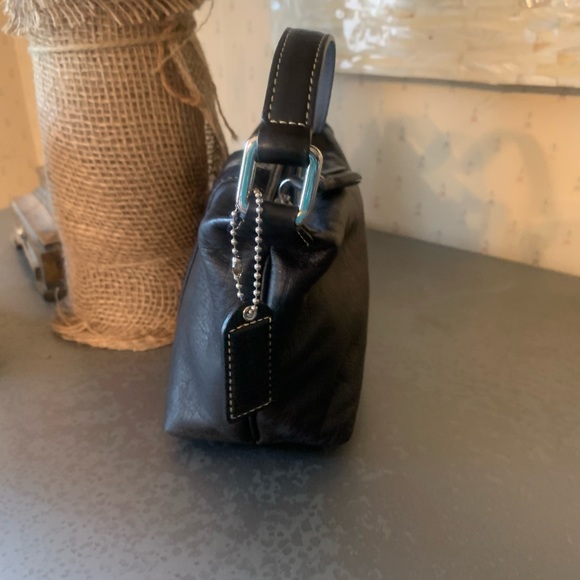 Coach | Bags | Coach Mini Bag Black Leather With Coach Signature Insert ...